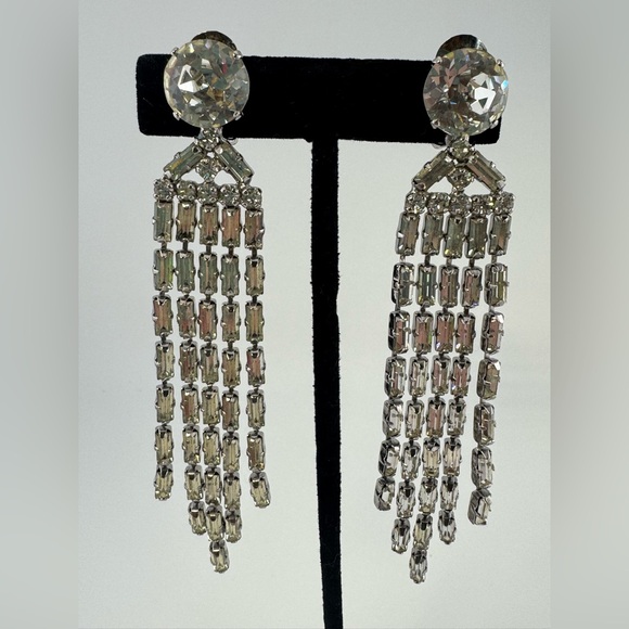 Schreiner | Jewelry | Schreiner Vintage Extra Long Rhinestone ...